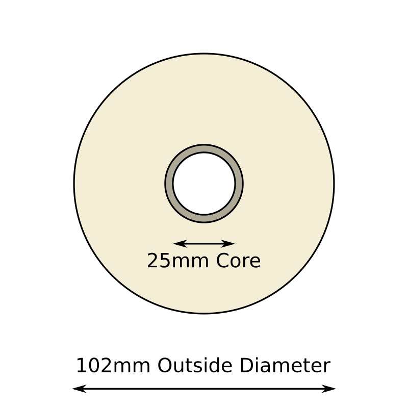 60mm x 50mm Direct Thermal Labels - 750 Labels Per Roll - 102mm Roll ...