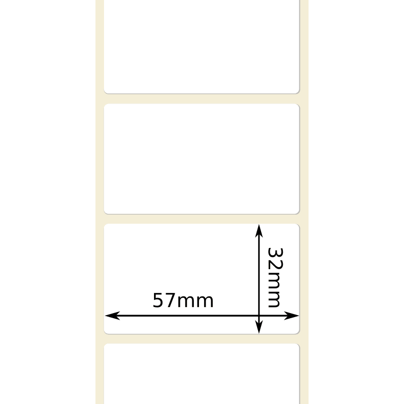 60mm x 50mm Direct Thermal Labels - 750 Labels Per Roll - 102mm Roll ...