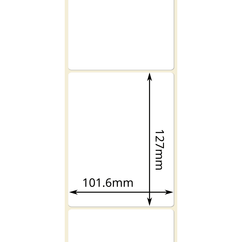 101.6mm x 127mm Thermal Transfer Labels - 300 Labels Per Roll - 102mm ...