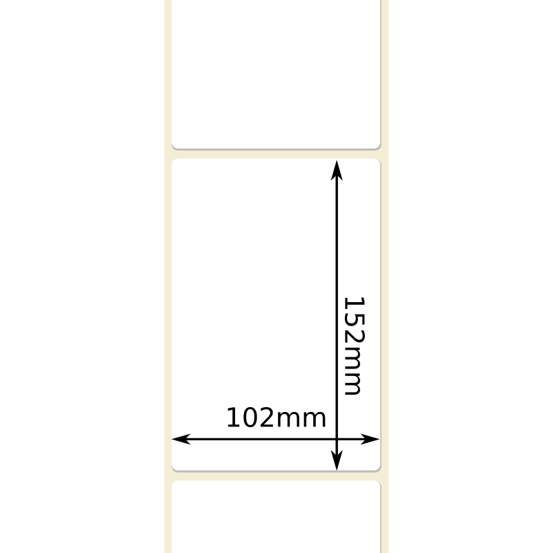 102mm x 152mm Thermal Transfer Plain Paper Labels – 500 Labels/Roll ...