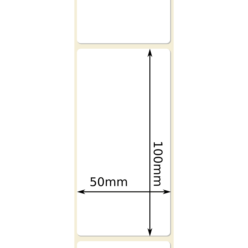 50mm x 100mm Direct Thermal Labels - 360 Labels Per Roll - 102mm Roll ...