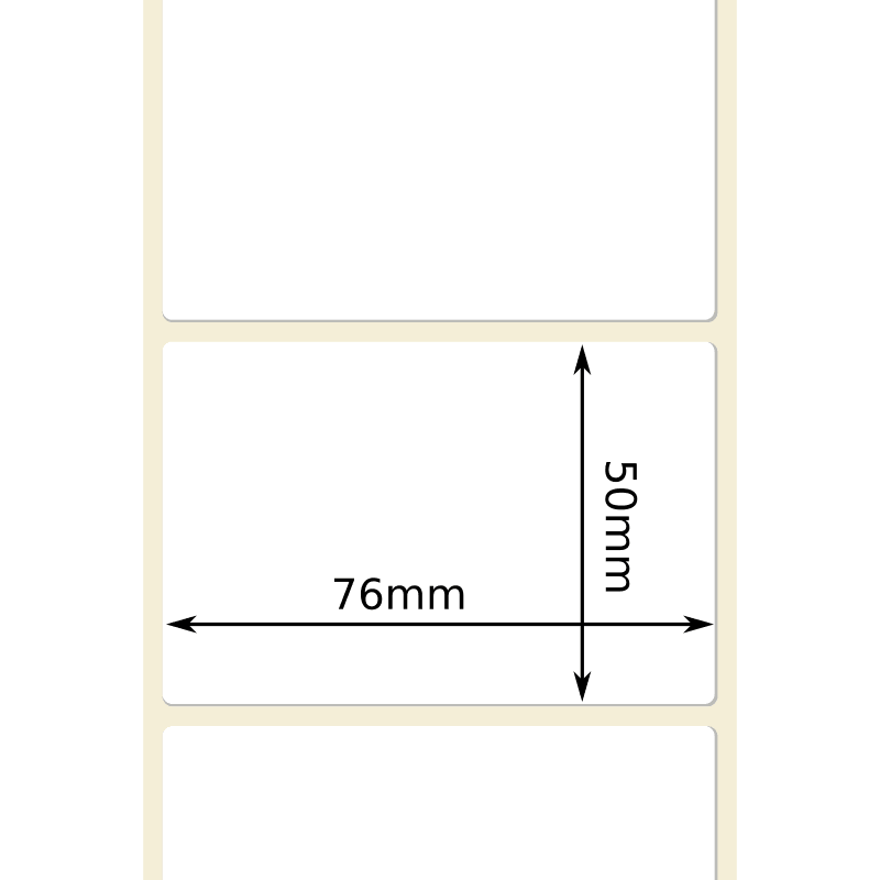76mm x 50mm Thermal Transfer Labels - 1500 Labels Per Roll - 127mm Roll ...